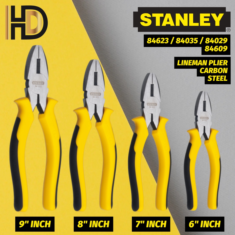 STANLEY DynaGrip Linemans Pliers Combination Pliers / 6" INCH + 7" INCH ...