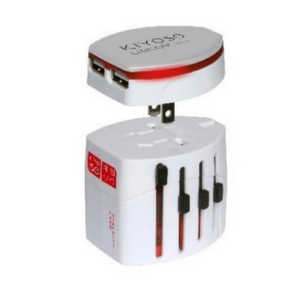 [ORIGINAL] KIYOSO MULTIPURPOSE TRAVEL ADAPTER WITH 2 USB CHARGING PORT ...