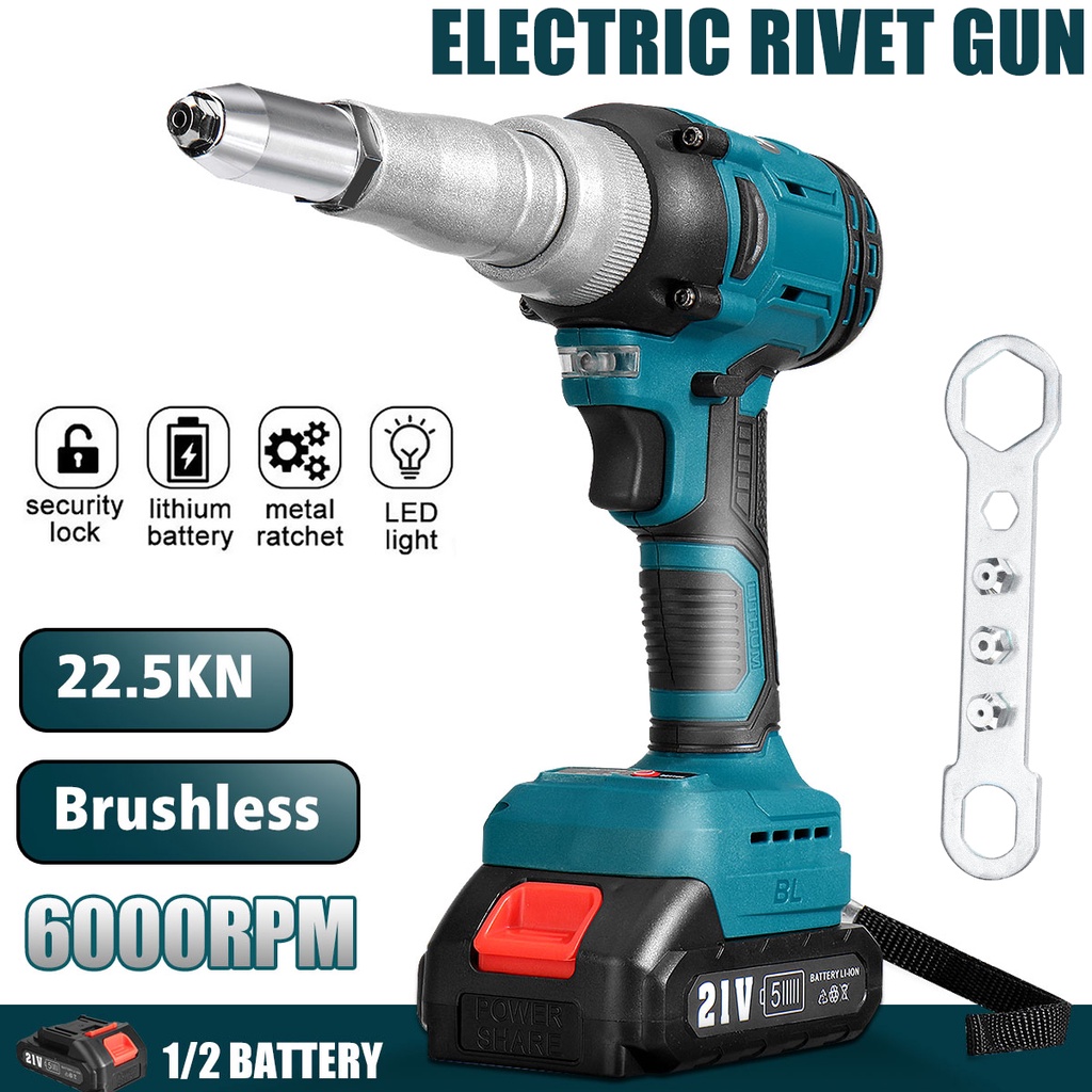 21V 2.4-4.8mm Brushless Electric Riveter Guns Cordless Rivet Nut Guns W ...