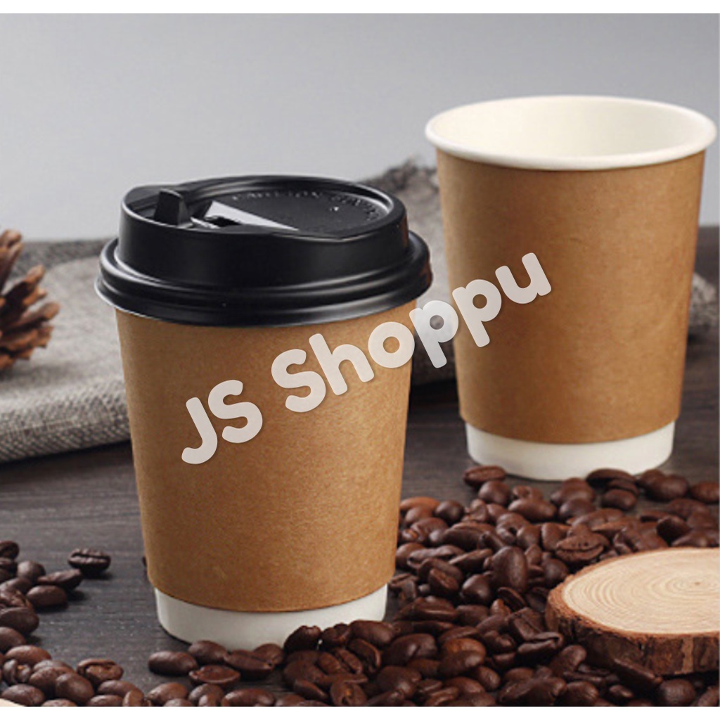 Paper Hot Cup 8oz / 12oz with Lid (Double Wall) / Disposable Coffee Hot ...