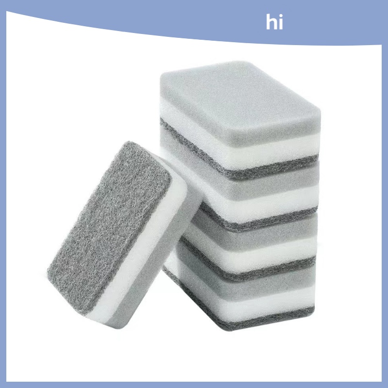 HI HOMES Double-Sided Sponge Dishwashing Sponge Cleaning Brush Nano ...