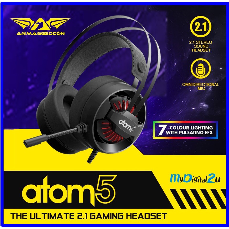 Armaggeddon Atom 5 Stereo Gaming Headphones with Mic (50mm) | Shopee ...