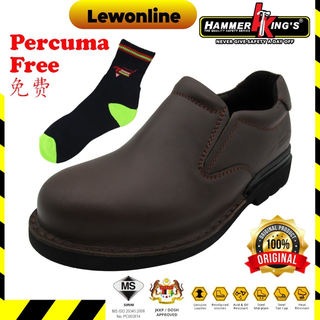 Hammer Kings Exclusive Safety Shoes 13001 Low Cut Slip-on Steel Toe Cap ...