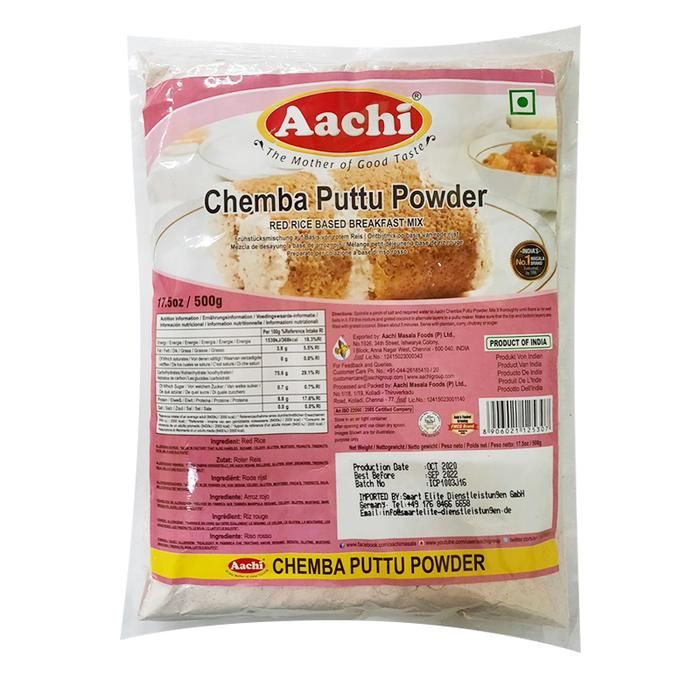 Aachi Chemba Puttu Powder (Red Rice Based Breakfast Mix) 500g | Shopee ...