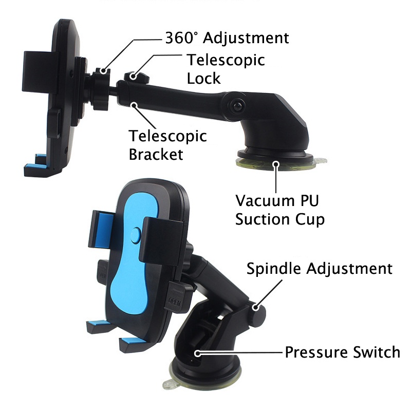 Universal 360° Long Neck Car Mount Phone Holder Mobile Phone Stand with Silicon Sucker CZ031 ...