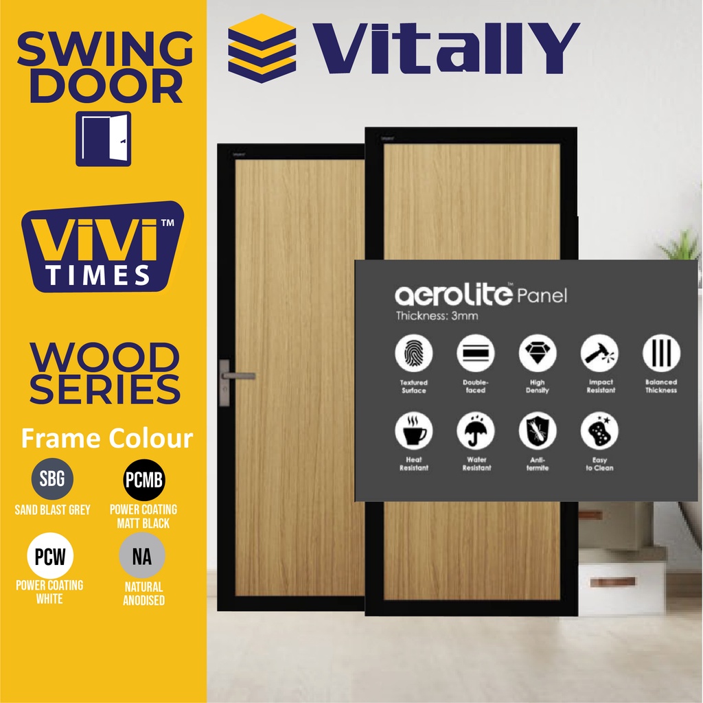 Aluminium Swing Door Toilet with Door Frame Bathroom Door Toilet Swing ...