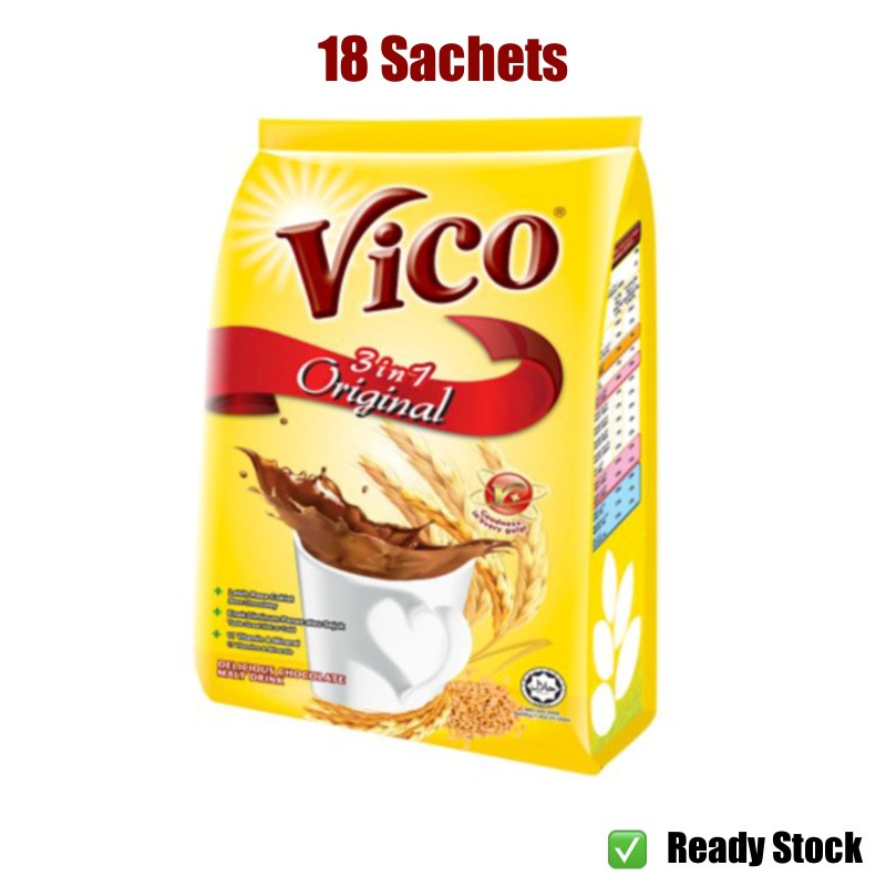 VICO Chocolate Malt Drink 3-in-1 Original (18's) | Shopee Malaysia