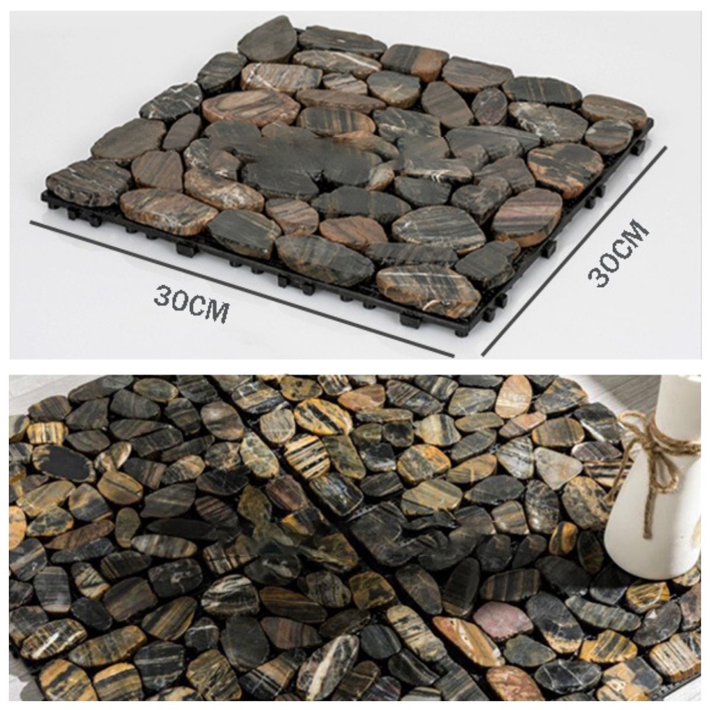 30cm x 30cm Decking Stone Floor Mat Rock Tile Outdoor Garden Flooring ...