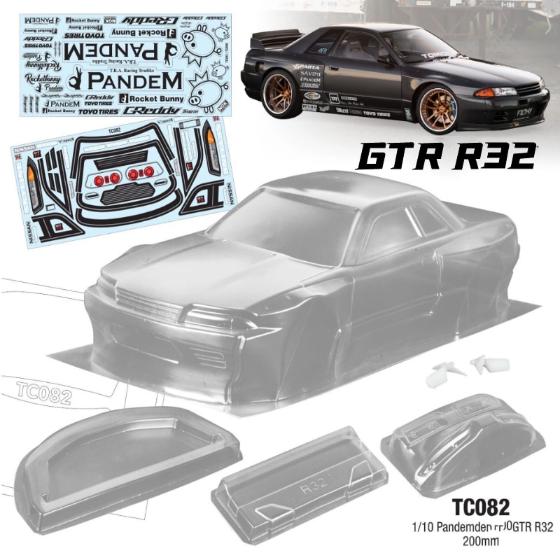 1 Set Nissan GTR R32 Skyline BNR32 PC shell Wide Body Transparent Clean ...