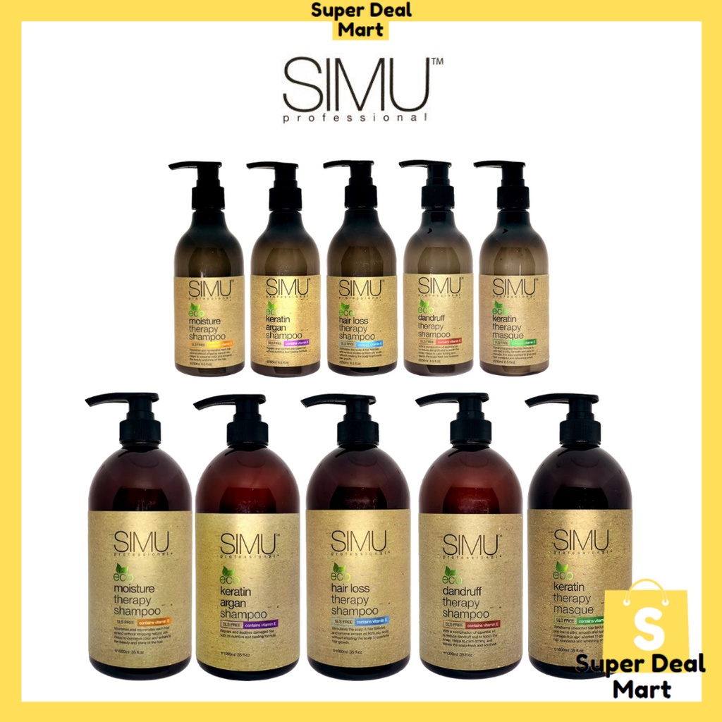 Simu Professional Shampoo / Conditioner Mask (Moisture/Keratin Argan ...