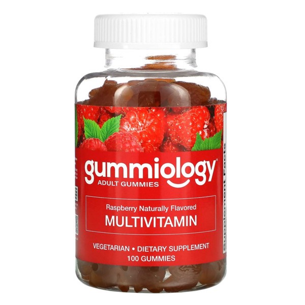 Gummiology, Adult Multivitamin Gummies, Natural Raspberry Flavor, 100 ...