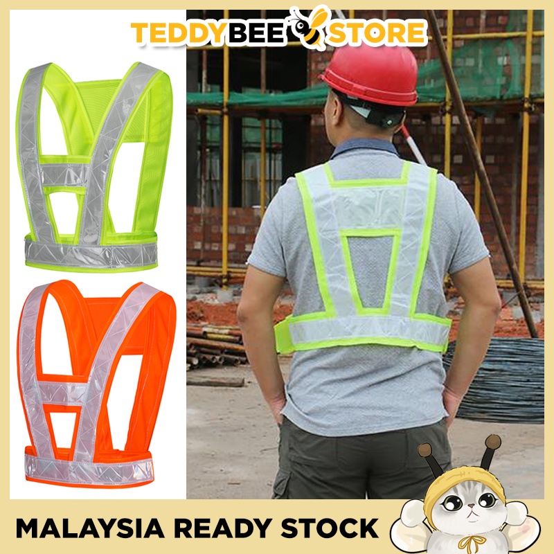 Safety vest v-shape high reflective visibility outdoors | Shopee Malaysia
