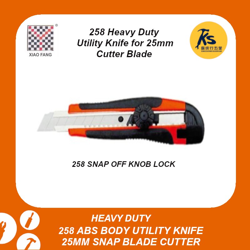 258 Heavy Duty ABS Body Utility Knife 25MM Snap Off Knob Lock | Shopee ...