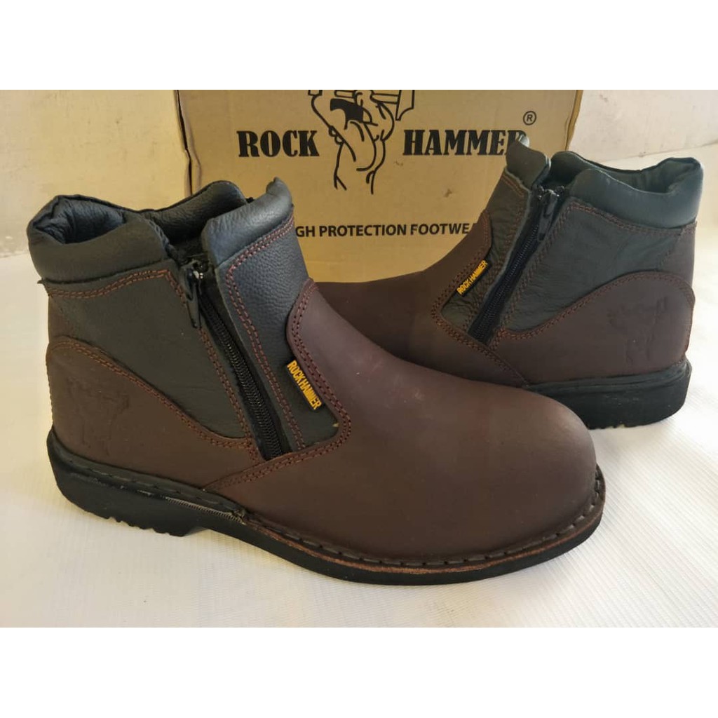 Original Rock Hammer Safety BootHalf Cut Leather Safety Boot #912 (Brown) | Shopee Malaysia