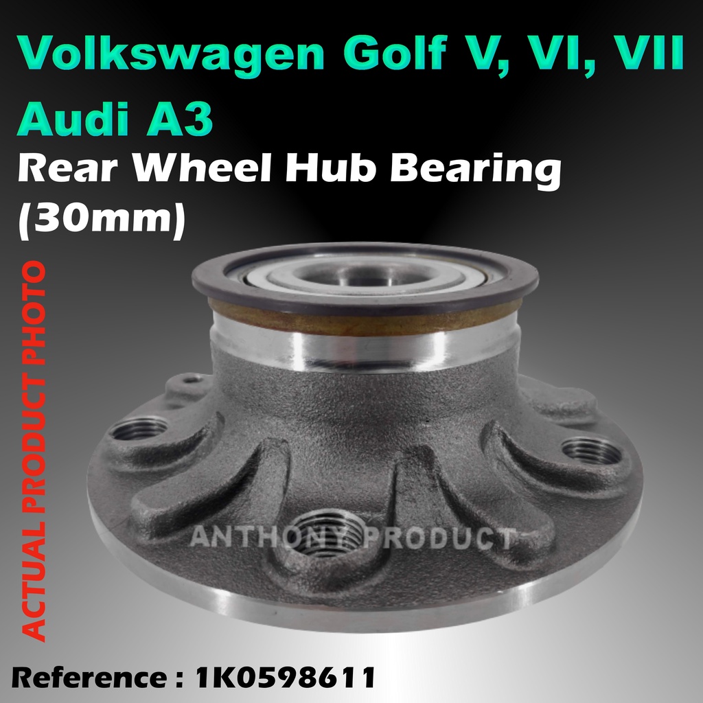 RB Volkswagen Golf VI, VII, Audi A3 Rear Wheel Hub Bearing (ID 30mm ...
