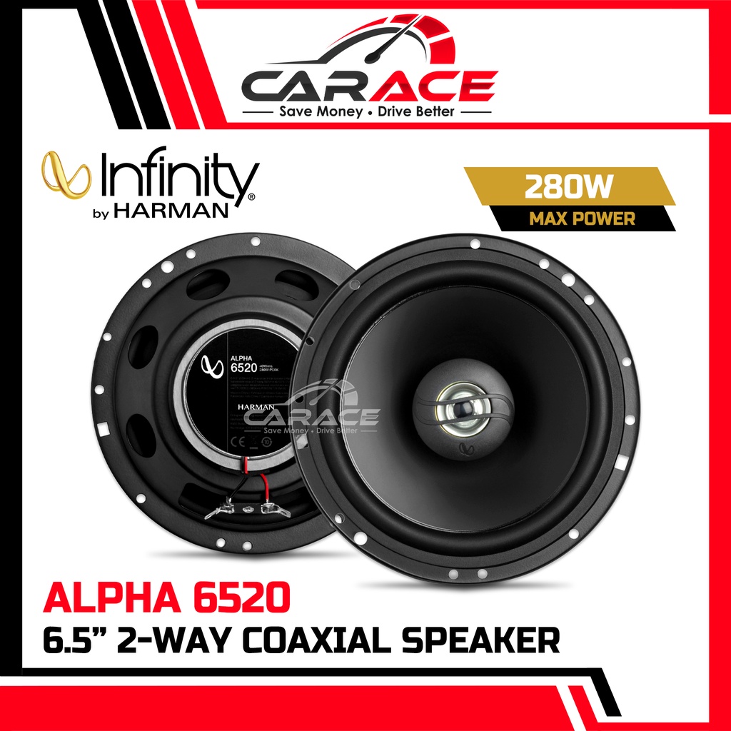 CARACE Original INFINITY Alpha 6520 6.5" 2-Way Coaxial Car Speakers Grilles 280W | INFINITY Car ...