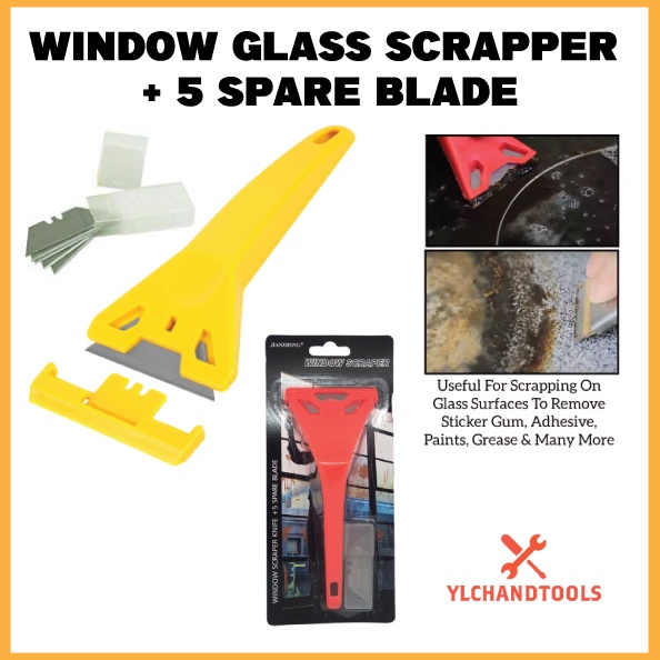 [READY STOCK] Window Glass Scraper + 5 Spare Blade / Glass Cleaning ...