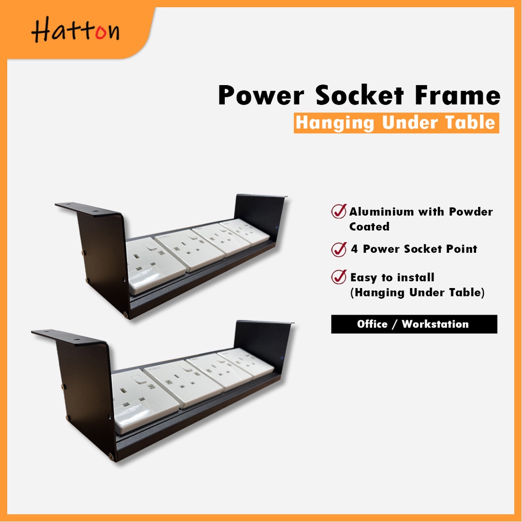 Hatton- Power Socket Frame Direct on Table Hanging Under Table Wiring ...