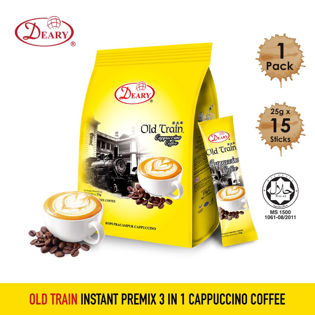 Deary Old Train Cappuccino 3-In-1 Instant Premix White Coffee (25gm x ...
