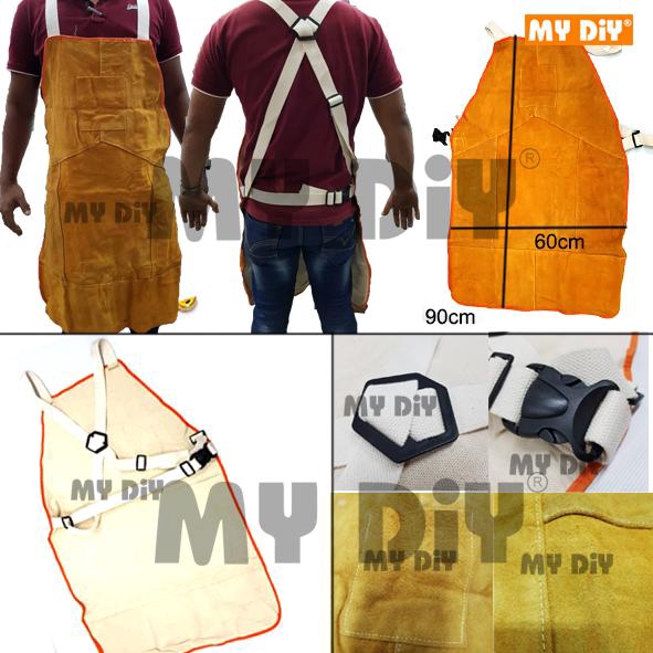 MYDIYHOMEDEPOT - HEAVY DUTY Genuine Cow Leather Apron Welding Apron ...