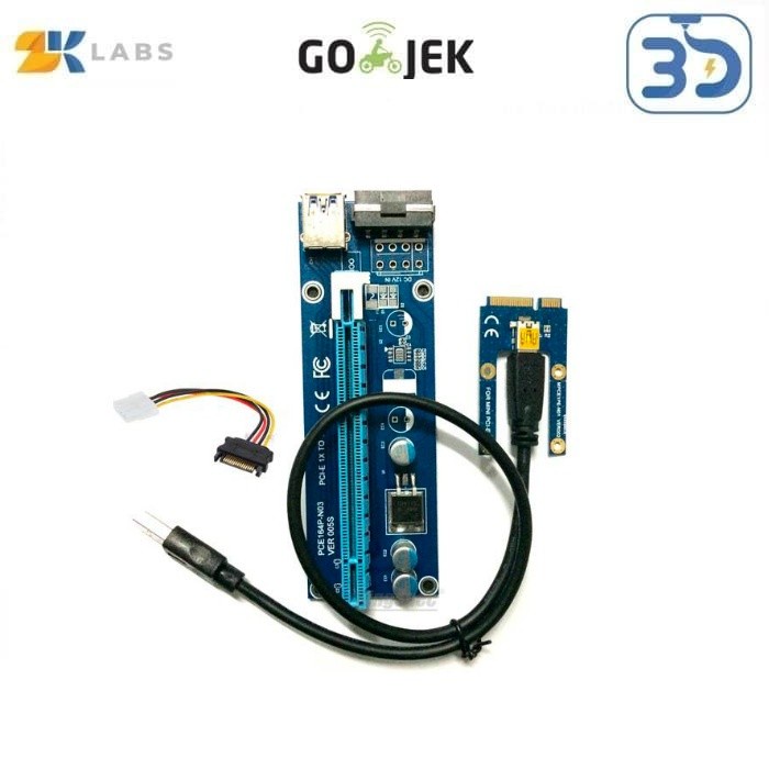 Mini PCI-E PCIE Express 1x To 16x Adapter Extender Riser Card | Shopee ...