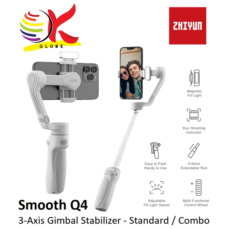 ZHIYUN SMOOTH Q4 3-AXIS SMARTPHONE HANDHELD GIMBAL STABILIZER (STANDARD / COMBO) WITH LANDSCAPE ...