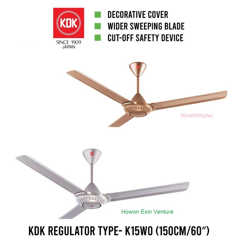 KDK Regulator Ceiling Fan 60" Silver K15W0-SL / Copper Brown K15W0 3 blade [ TWIN PACK ...
