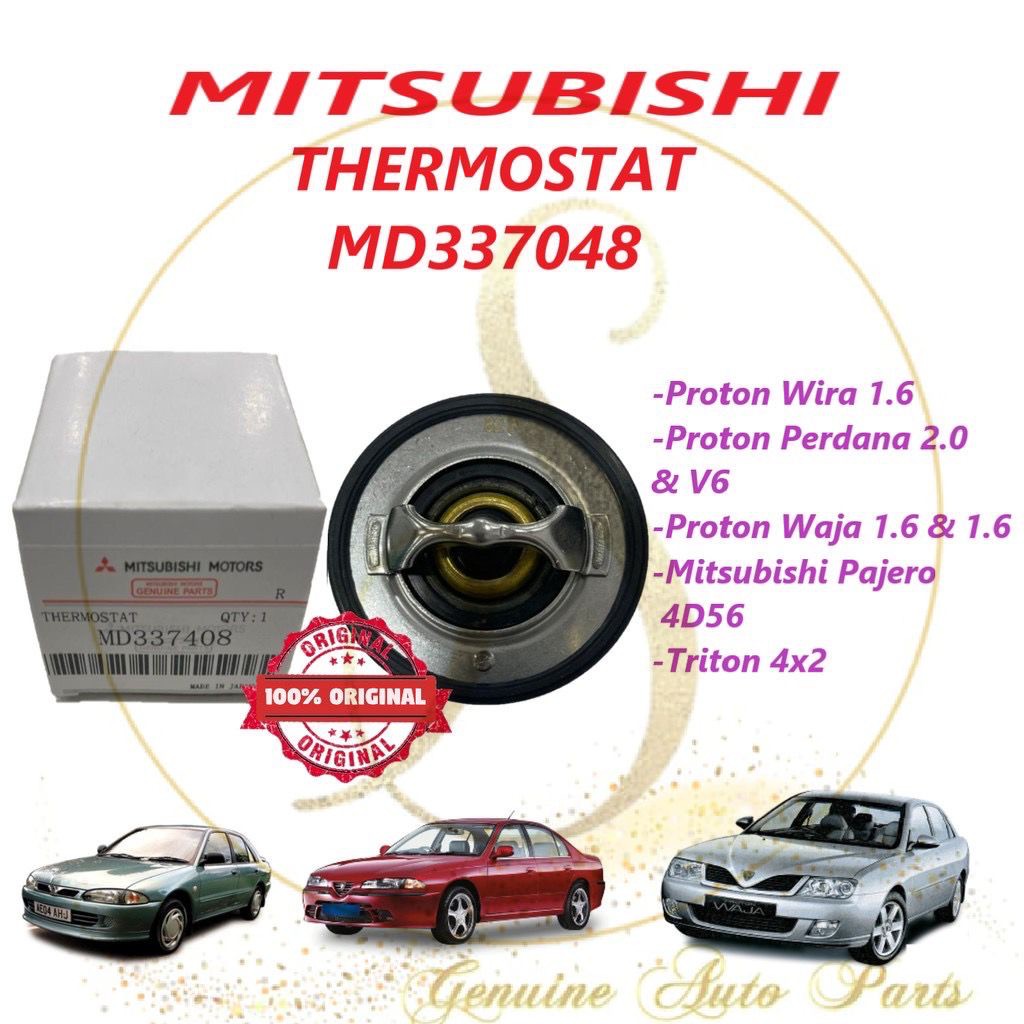 Mitsubishi Genuine Parts Thermostat with rubber seal Proton Wira 1.6 ...