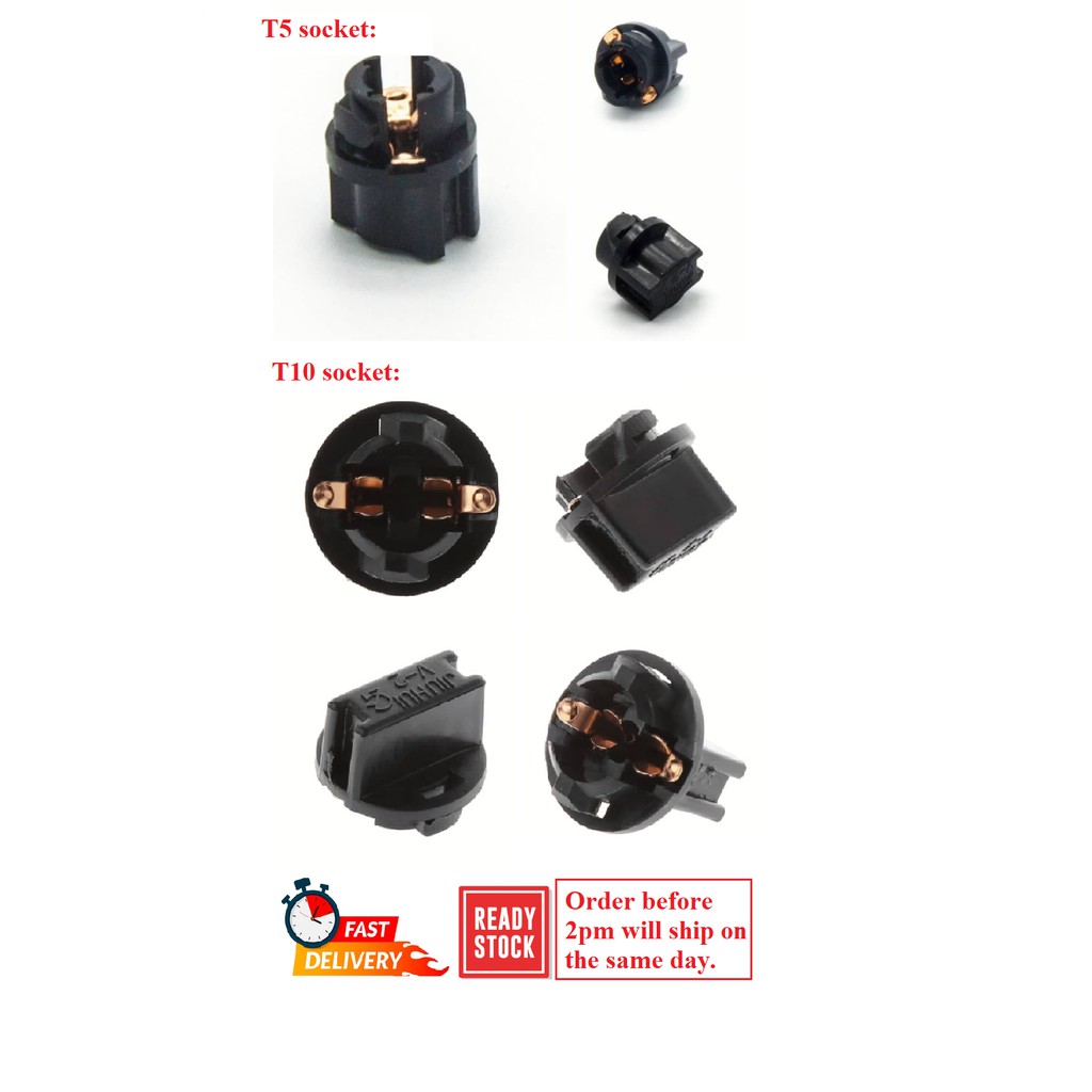 V2 V-2 T5 T10 Socket Instrument Cluster Dashboard Meter Bulb Holder ...