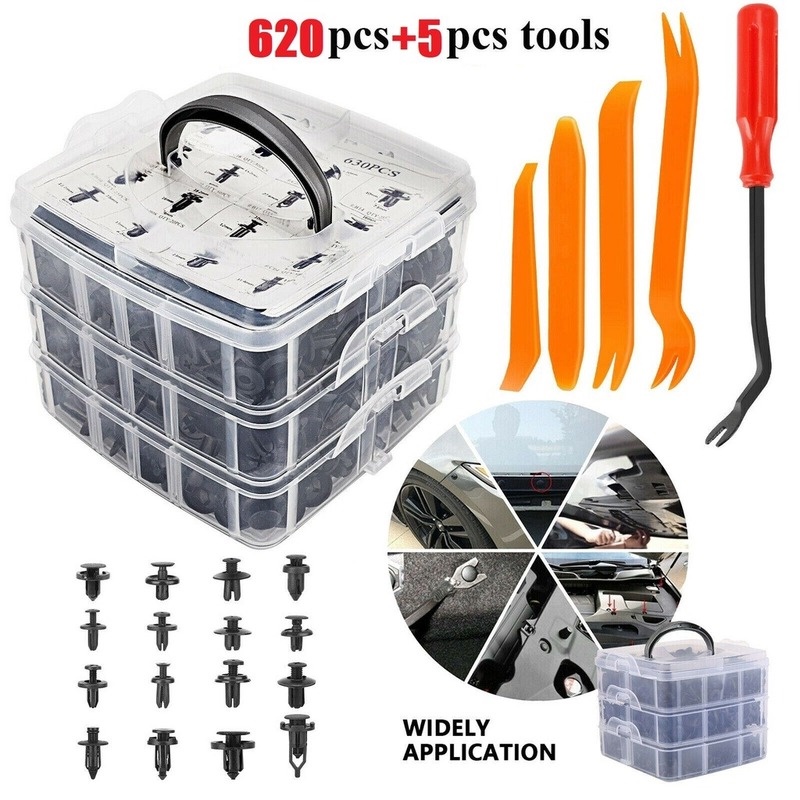 750 Pcs Car Rivet Bumper Clip Fastener Expansion Screw Clip Plastic ...