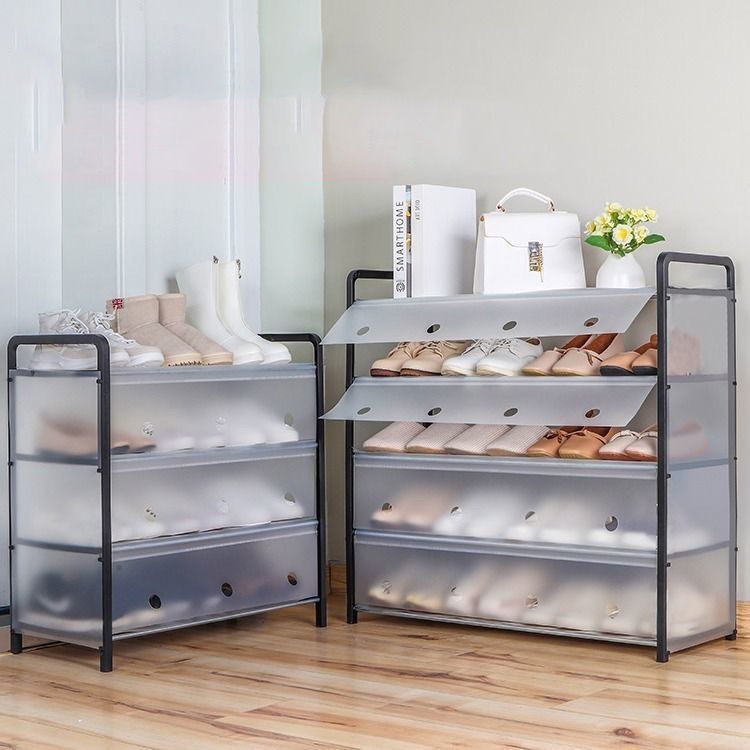 Shoes Rack Multi-layer Assembly Plastic Dust Cover Shoe Organizer ...