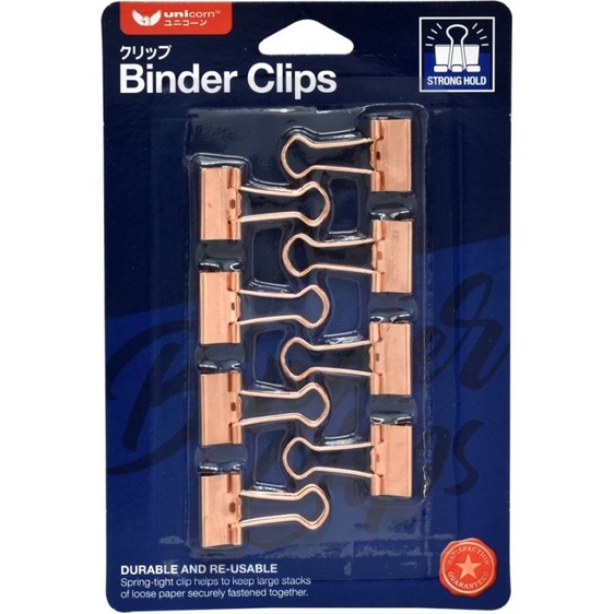 UNICORN BINDER CLIP BLISTER PACK (ROSE GOLD COLOUR) | Shopee Malaysia