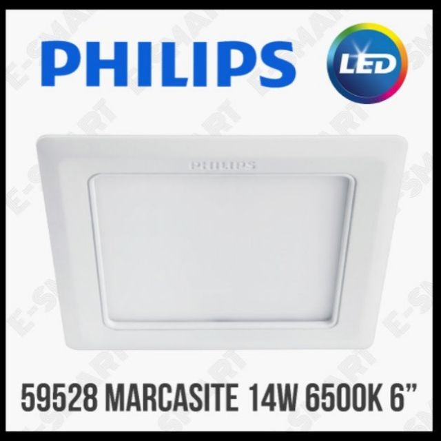 PHILIPS 12W / 14W MARCASITE ROUND SQUARE LED DOWNLIGHT 6500K/4000K ...