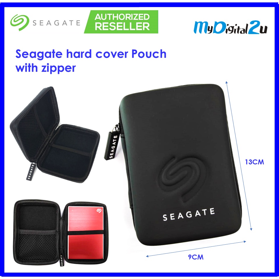 New version ! Seagate HDD Pouch Bag with Zipper (Black with logo emboss ...