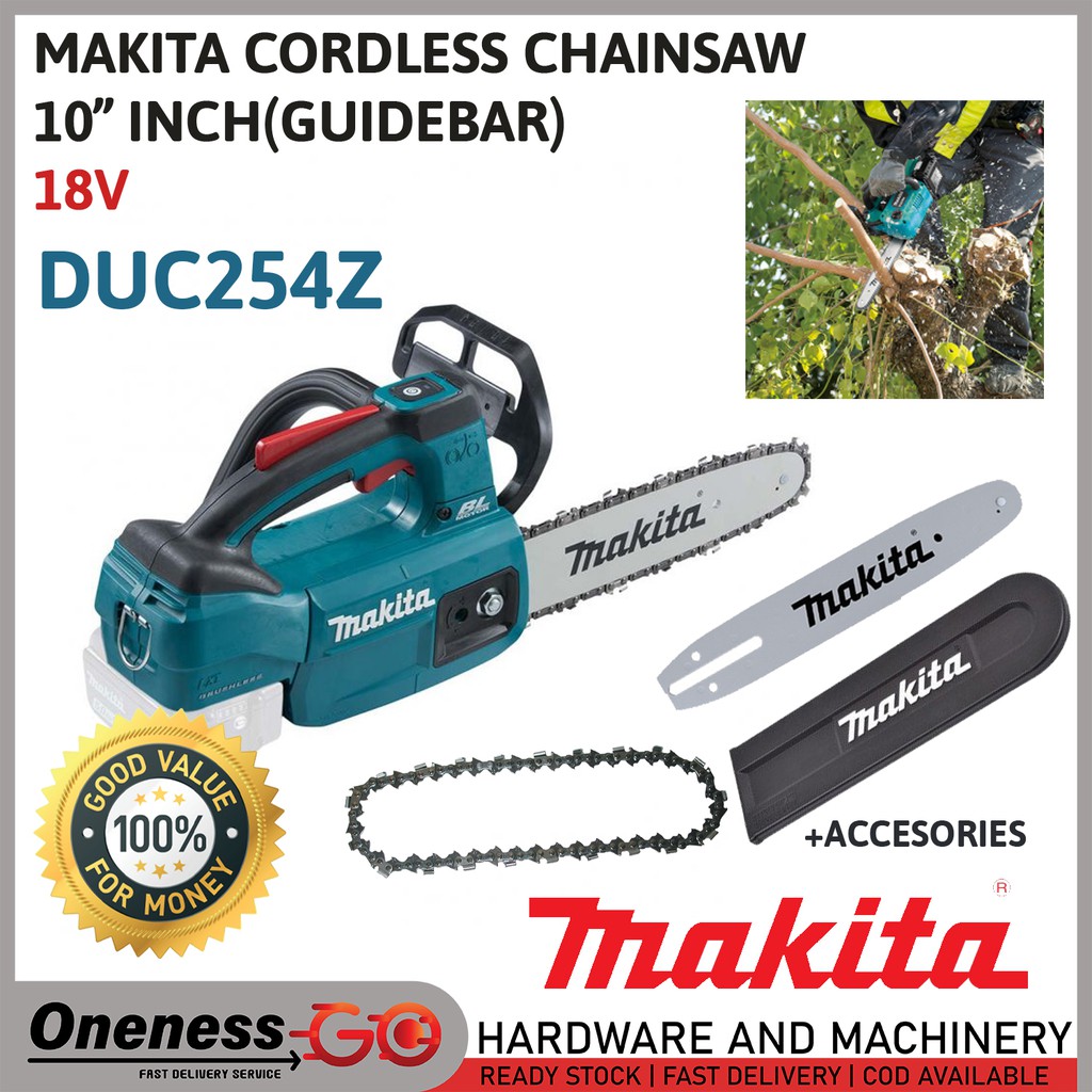 ''MAKITA'' CORDLESS CHAINSAW (SOLO) -18V / 10'' -DUC254Z -NO INCLUDE ...