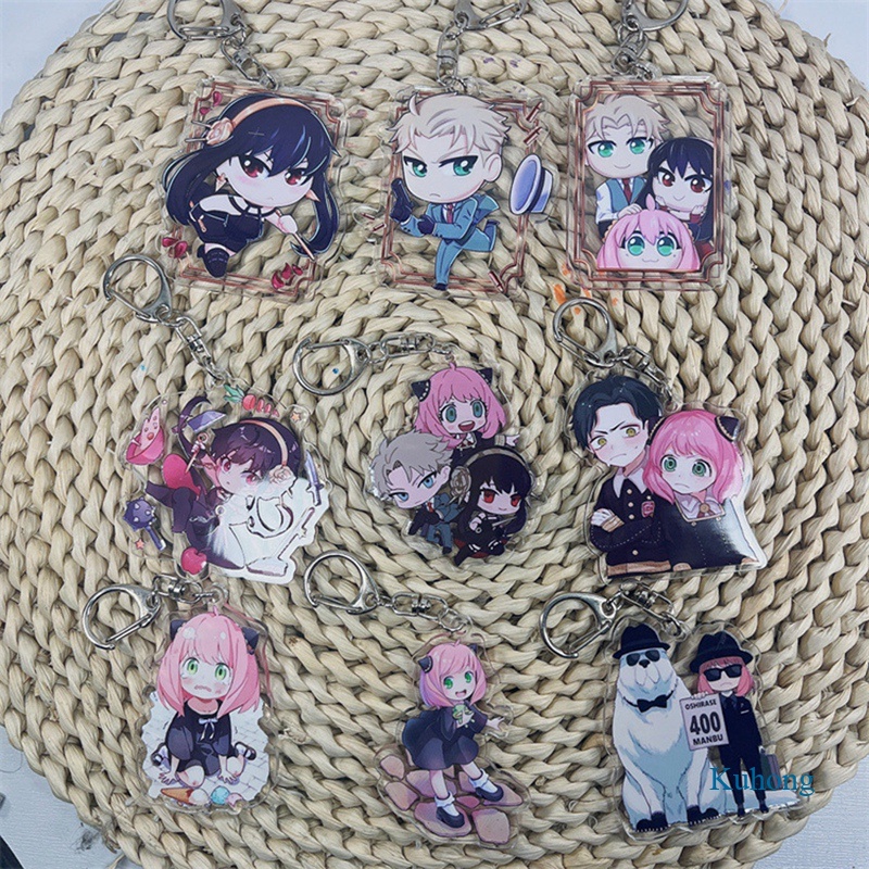 KUHONG Anime Spy X Family Keychain Acrylic Cartoon Loyor Anya Yor ...