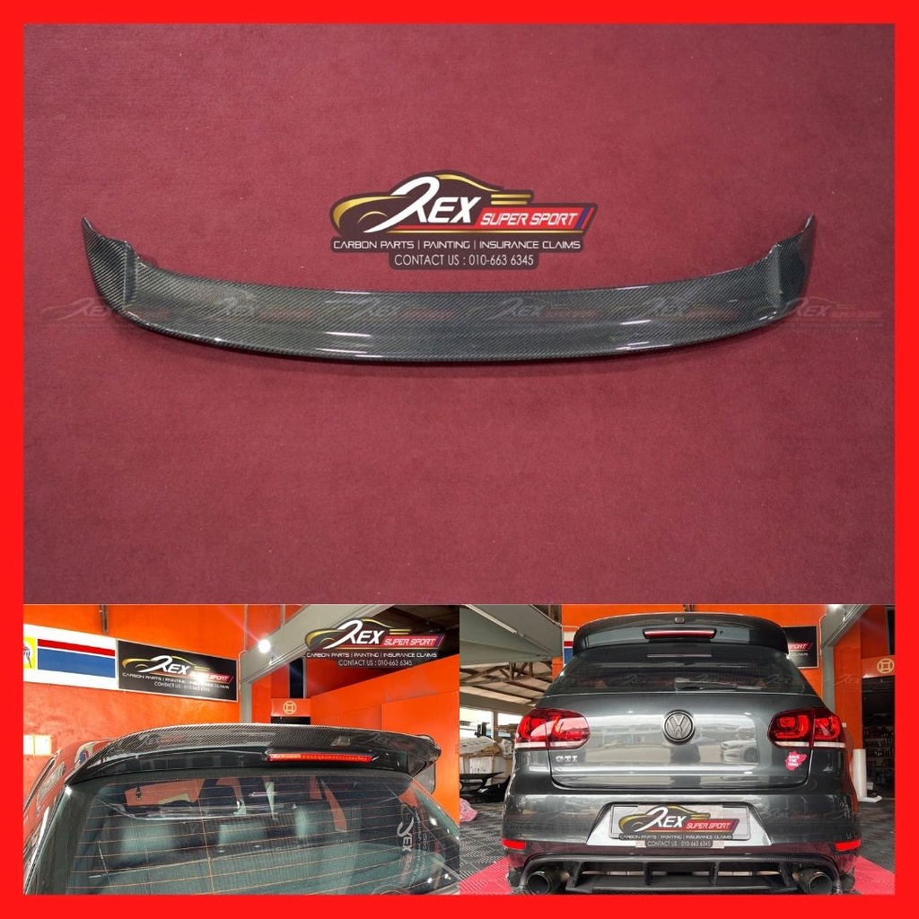 VW Volkswagen Golf MK6 GTI / R Revozport Small Rear Spoiler Real Forged ...