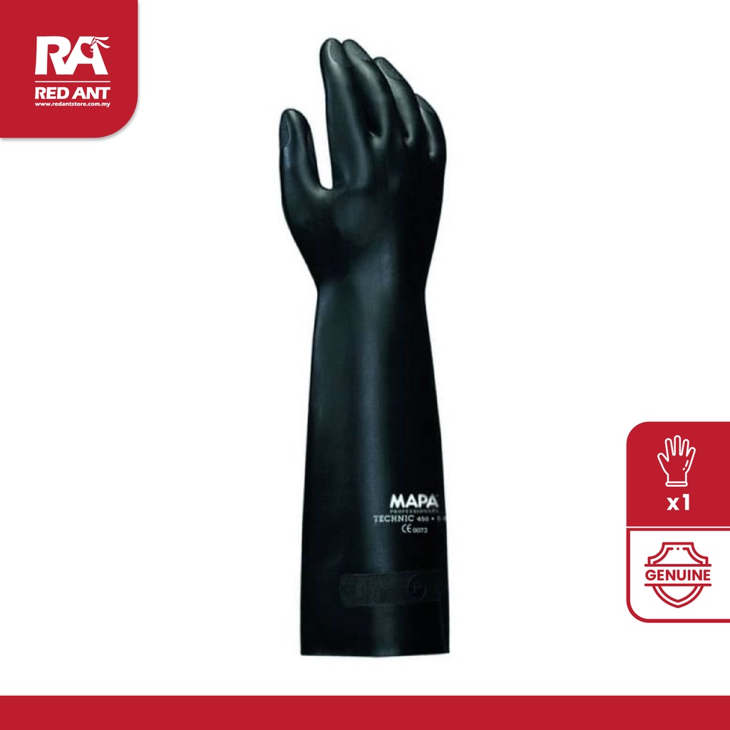 MAPA TECHNIC PLUS 450 NEOPRENE & NATURAL LATEX GLOVE CHEMICAL RESISTANT ...