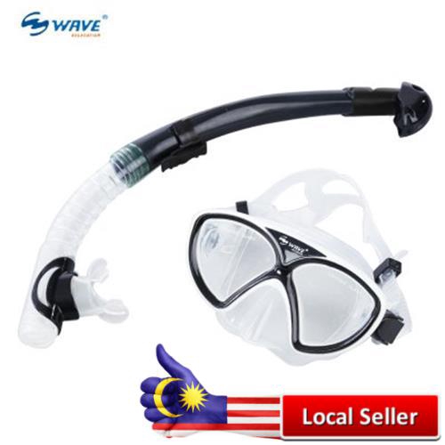 WAVE DIVING REGULATOR GOGGLES BREATHING TUBE SNORKELING SCUBA MASK SET ...