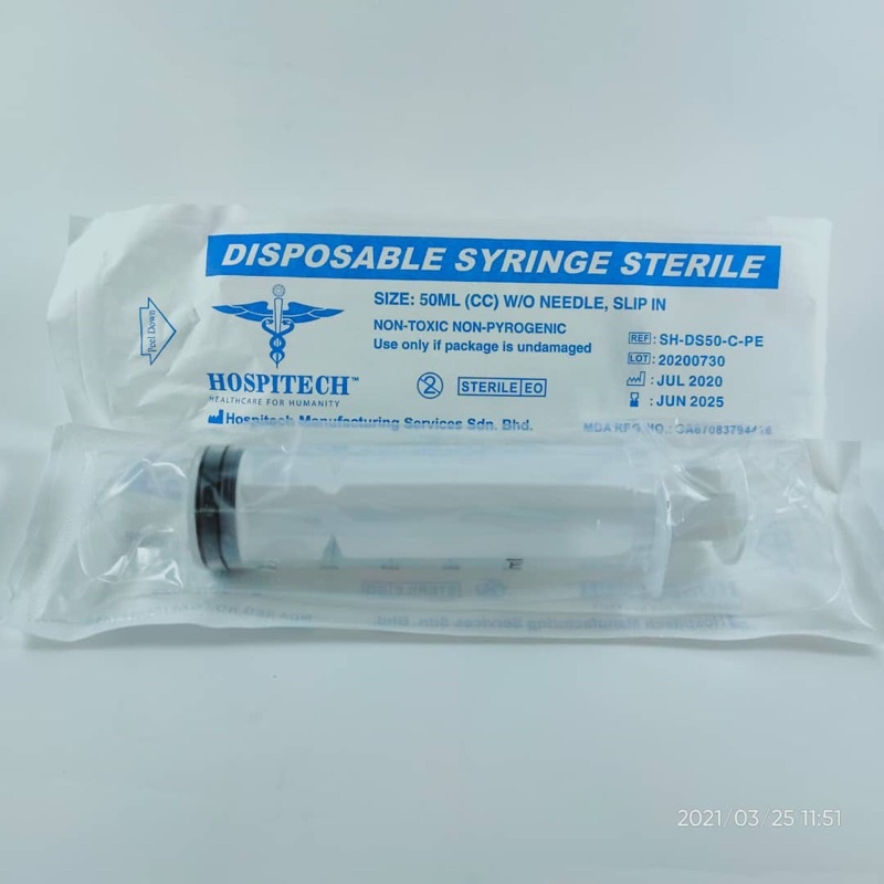 50ml/ 60ml Disposable Syringe luer slip/ Lock | Shopee Malaysia