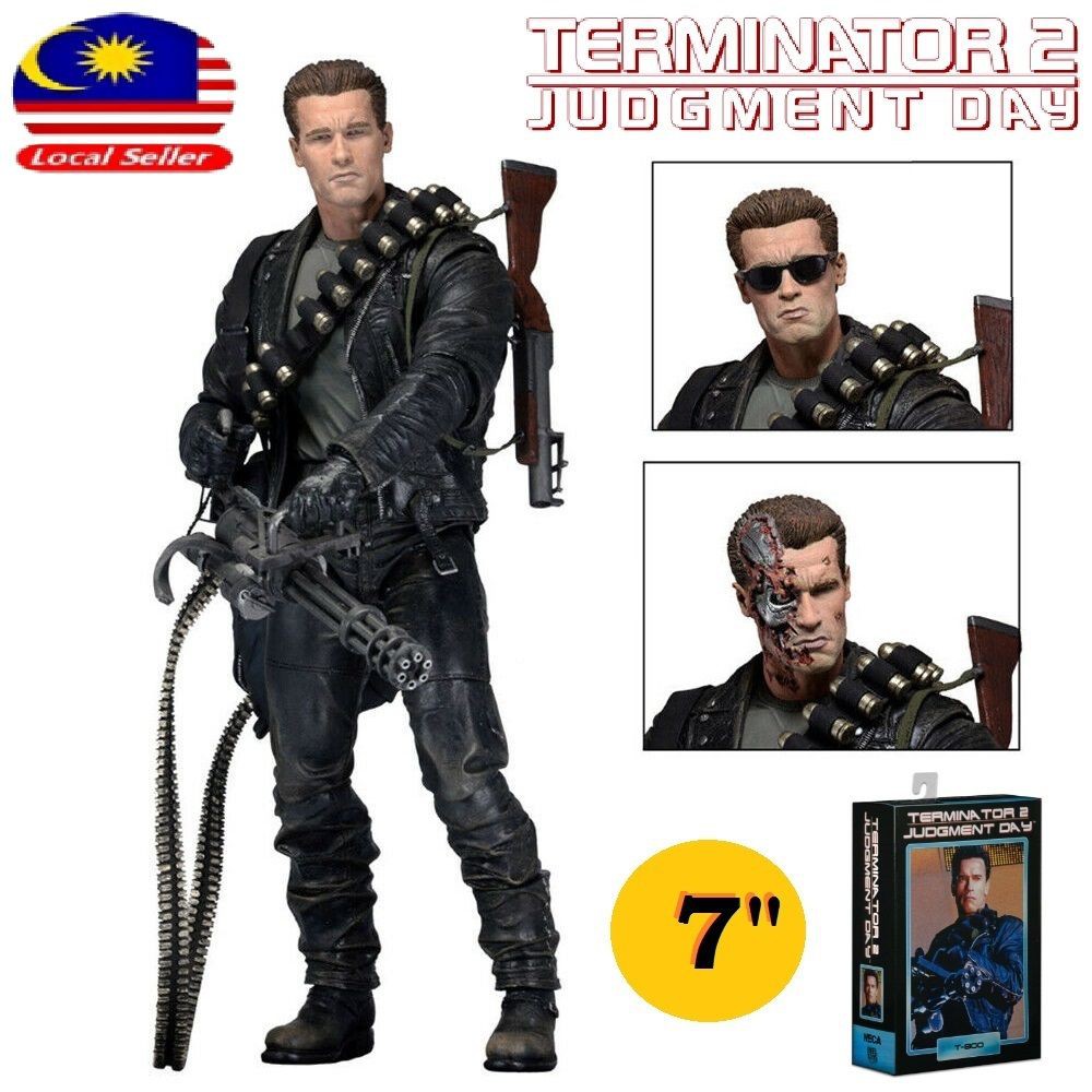 NECA Terminator 2 Judgment Day T-800 Ultimate Deluxe Arnold 7" Action ...