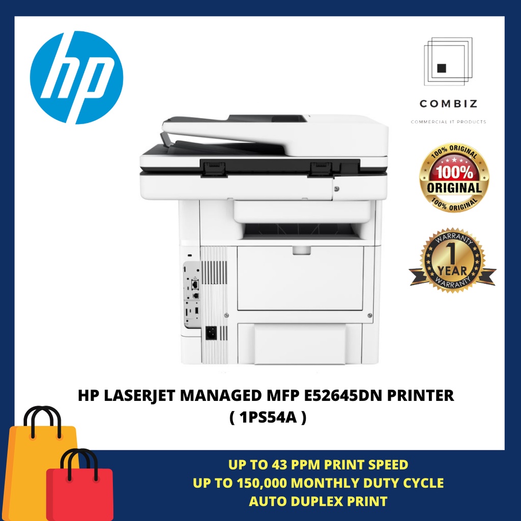 HP LASERJET MANAGED MFP E52645DN PRINTER ( 1PS54A ) | Shopee Malaysia