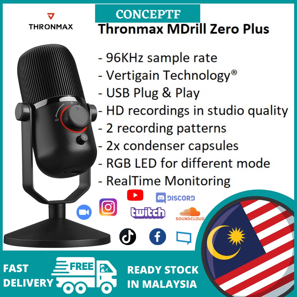🔥Ready Stock 🔥Mdrill Thronmax Zero Plus USB Studio Condenser Microphone ...