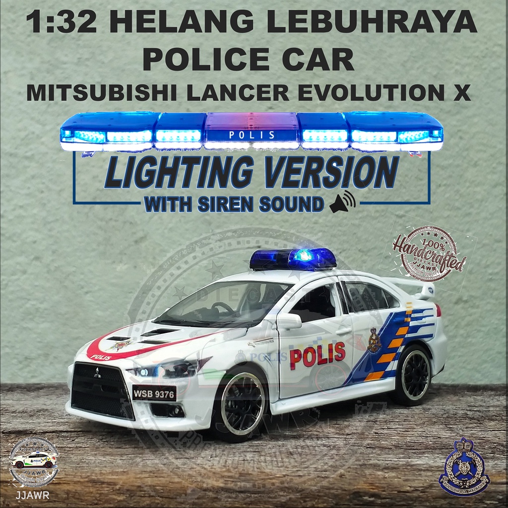 KERETA POLIS EVO SIREN 1:32 Mitsubishi Lancer Evolution X Helang ...