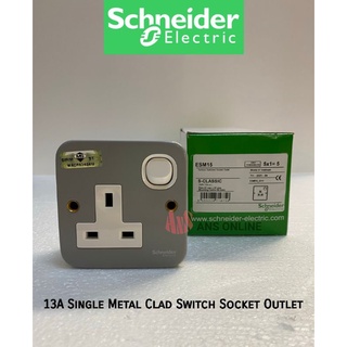 Schneider Electric ESM Metal Clad 13A / 15A 1 Gang Single Switched ...