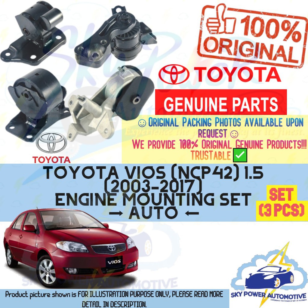 TOYOTA VIOS (NCP42) 1.5 (AUTO) (2003-2007) 100% ORIGINAL TOYOTA GENUINE ...