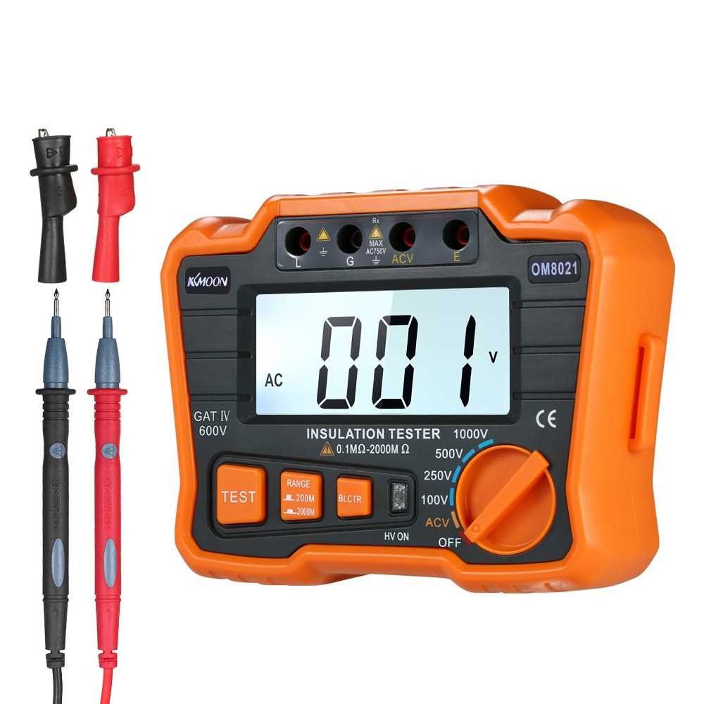 KKmoon Insulation Resistance Tester DCV ACV Meter 1000V Ground Megger ...