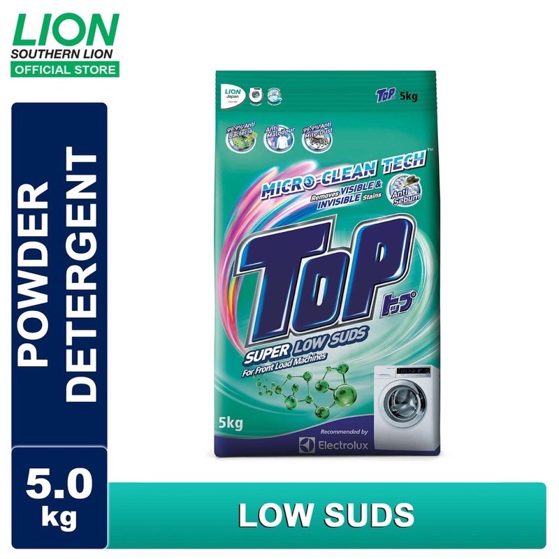 TOP Front Load Powder Laundry Detergent - Super Low Suds (5kg) | Shopee ...