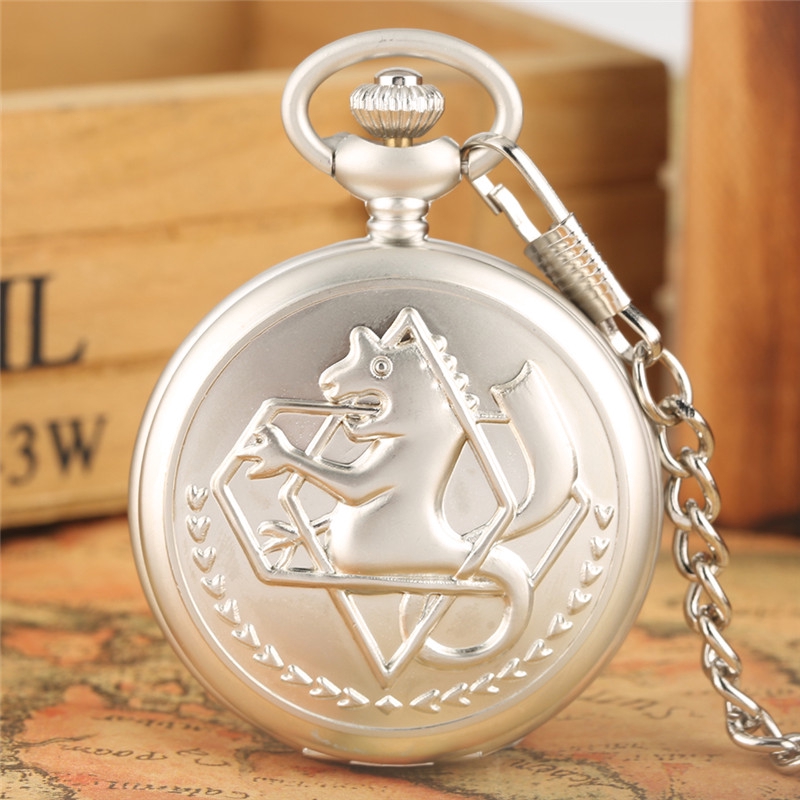 Silver Edward Elric FOB Fullmetal Alchemist Unisex Analog Quartz Pocket ...