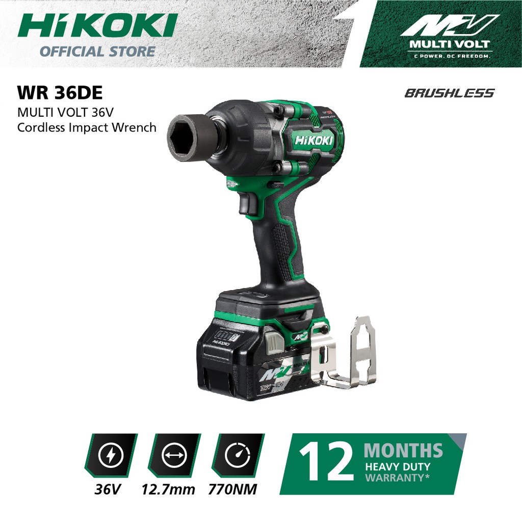 HiKOKI WR36DE MULTI VOLT(36V) Brushless Cordless Impact Wrench WR36D / WR36 | Shopee Malaysia